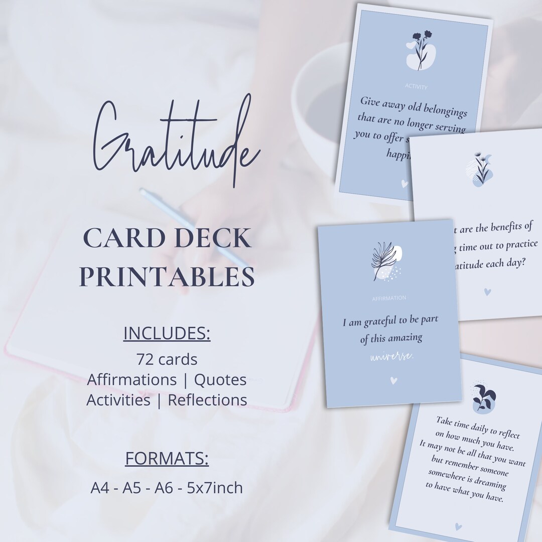 Gratitude Affirmation Cards Deck | Encouragement Cards | Positivity ...