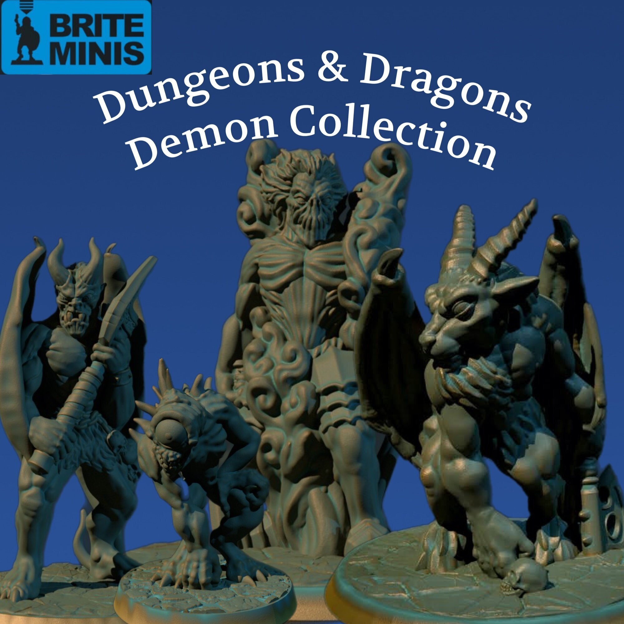 D&D Enemy Demon Collection Resin Printed 28mm/32mm - Etsy