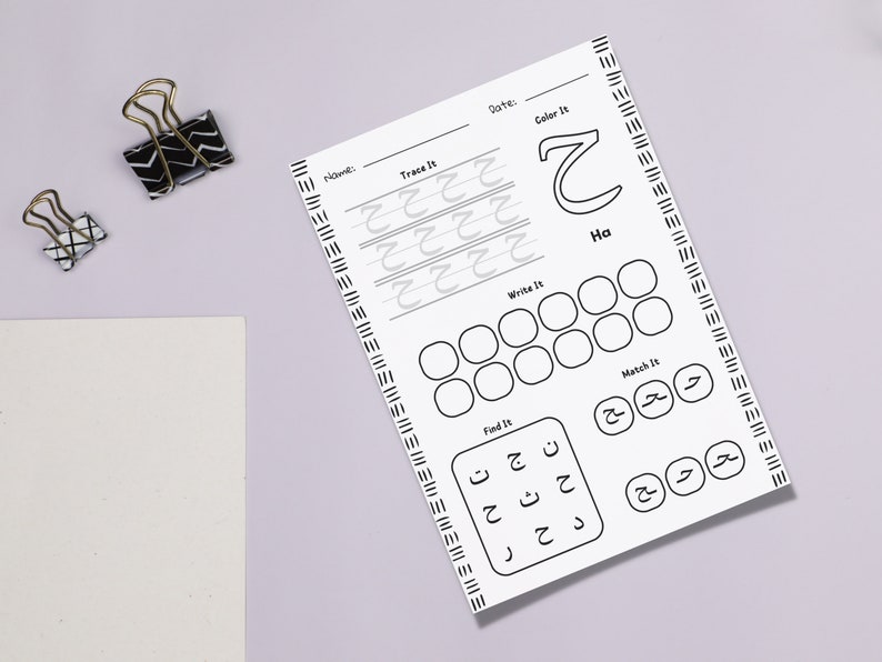 Arabic Alphabet Number Letter Practice Worksheets Booklet for Kids ...