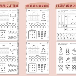 Arabic Alphabet Number Letter Practice Worksheets Booklet for Kids ...