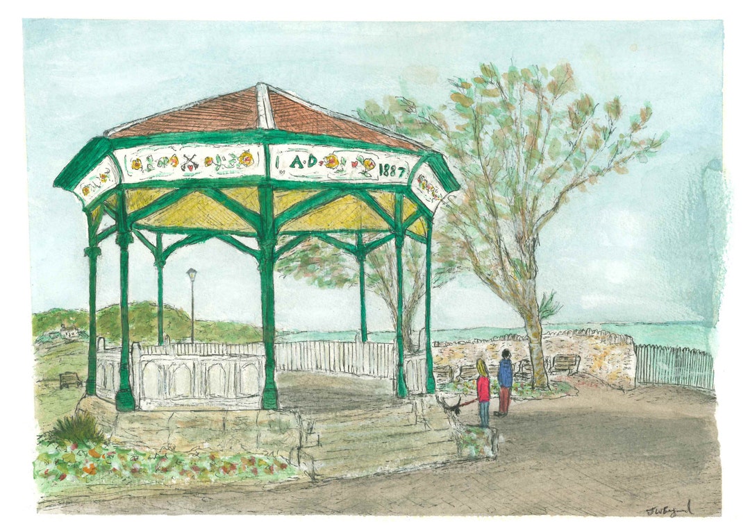 Victorian Bandstand, Clevedon Print From Original Illustration. A4 and ...