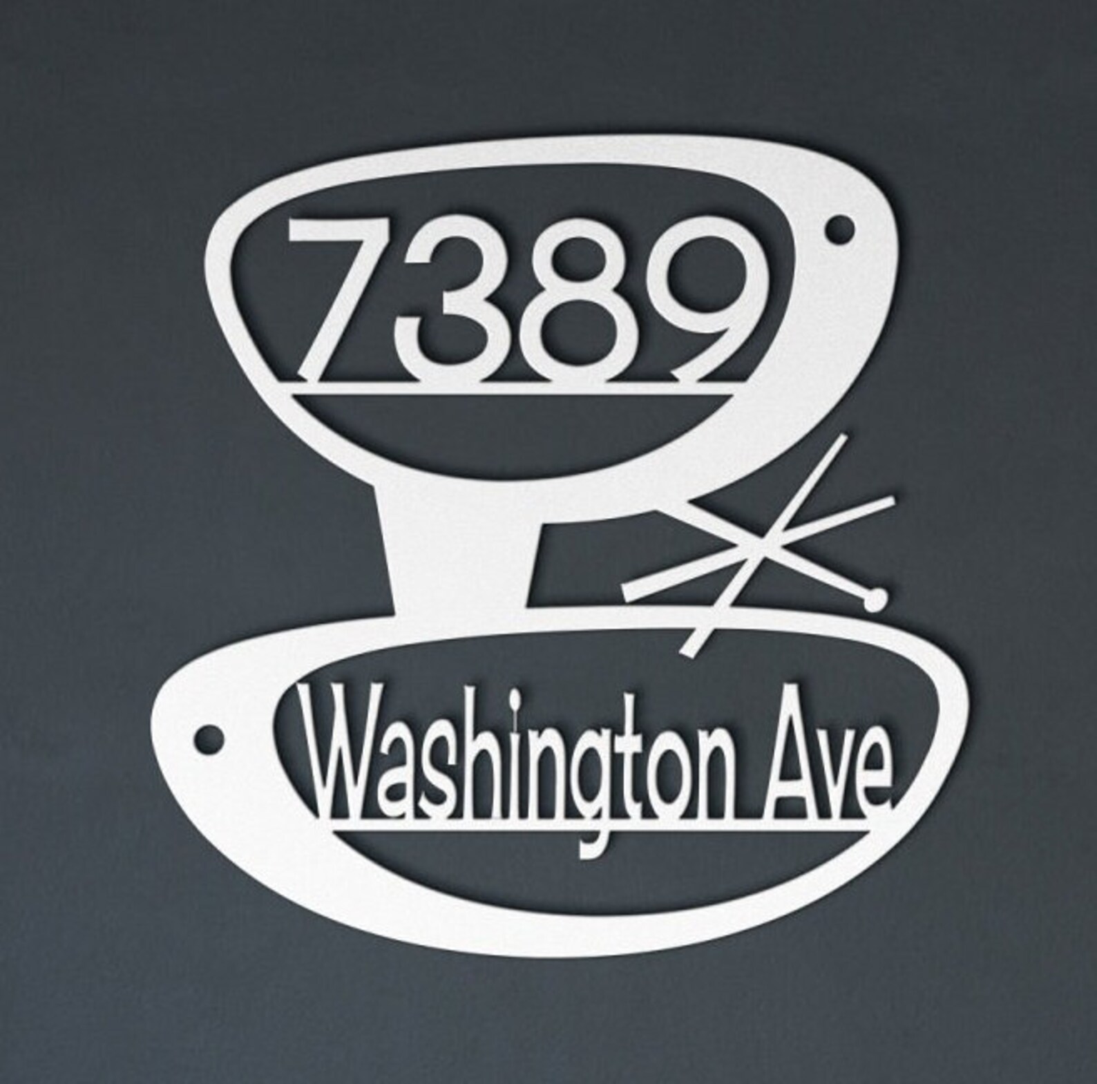 MCM Home Address Sign / Metal House Number Sign / Atomic Age Mid ...