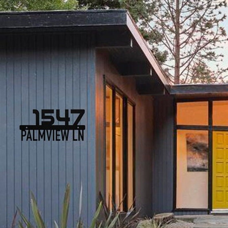 Metal House Number Retro Minimalist in MCM Font - Etsy