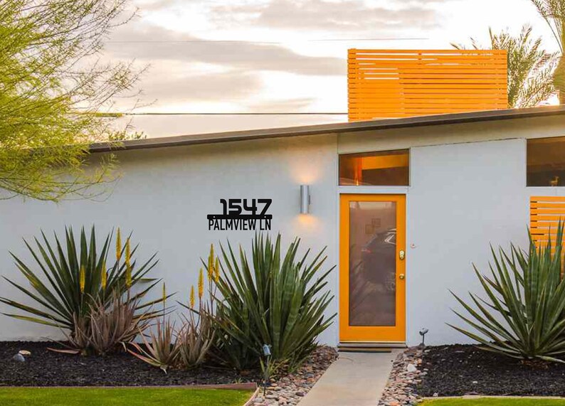 Metal House Number Retro Minimalist in MCM Font - Etsy