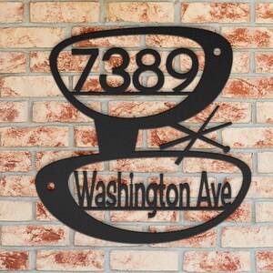 MCM Home Address Sign / Metal House Number Sign / Atomic Age Mid ...