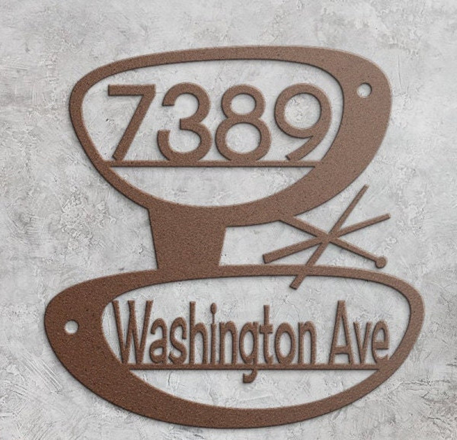 MCM Home Address Sign / Metal House Number Sign / Atomic Age Mid ...