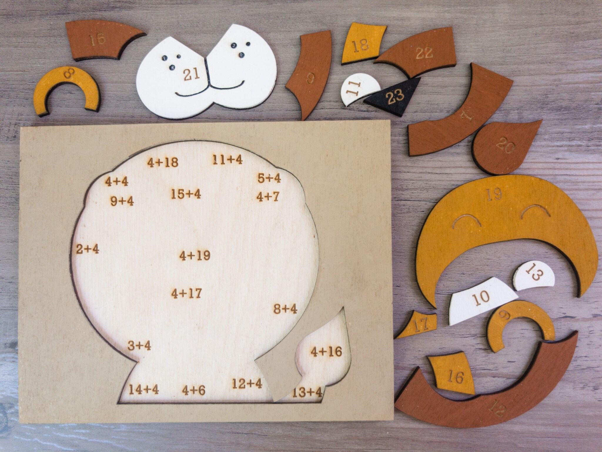 Lion Addition Puzzle Svg Glowforge File Teacher Gift - Etsy