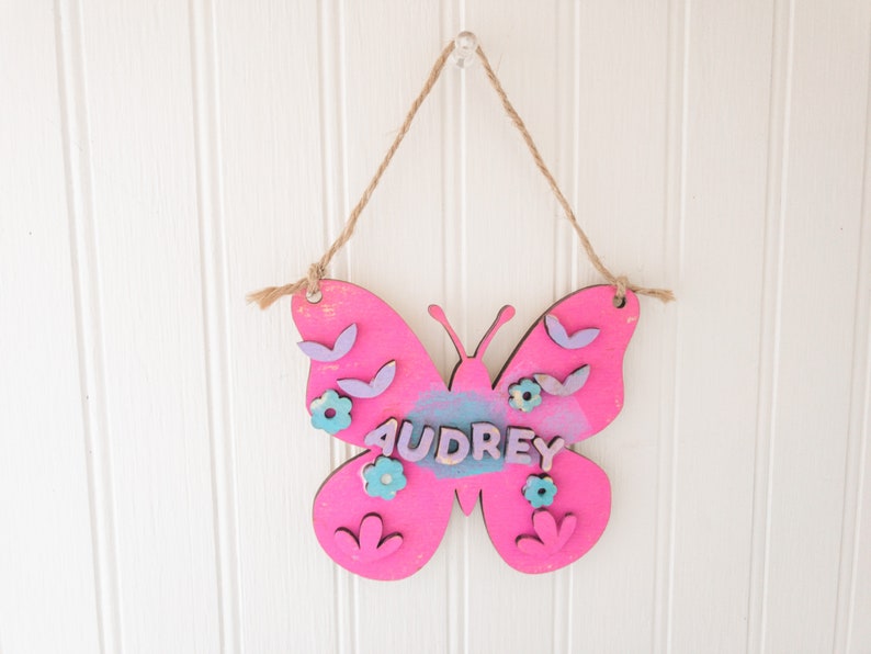Butterfly Name Sign Svg Glowforge File - Etsy