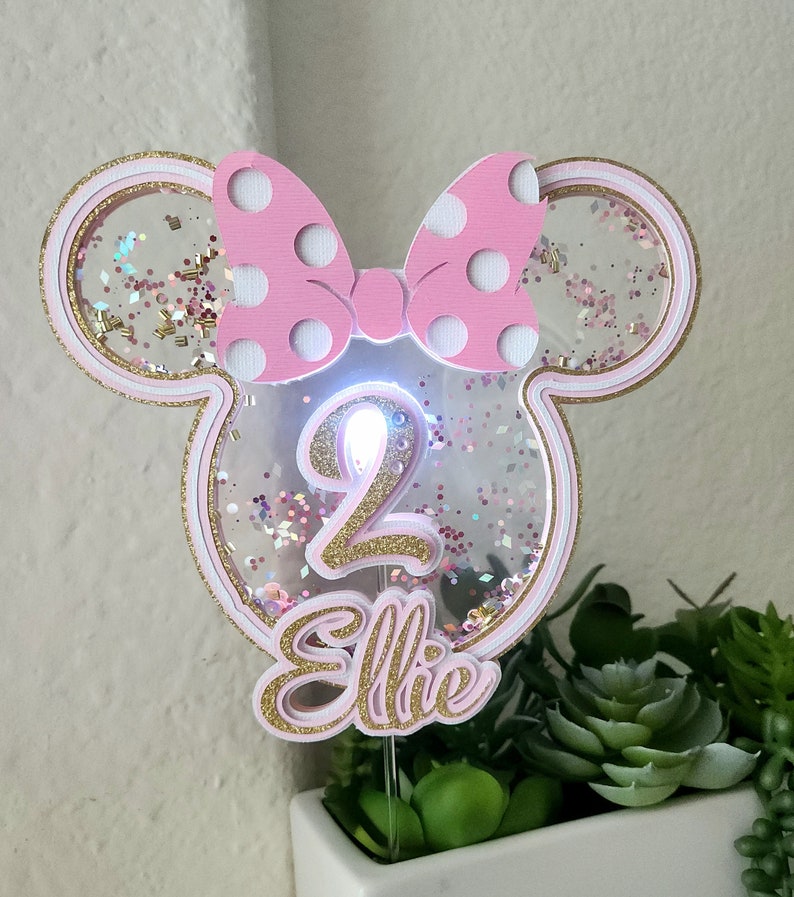 Minnie Mouse Inspired Personalizable Cake Topper - Etsy