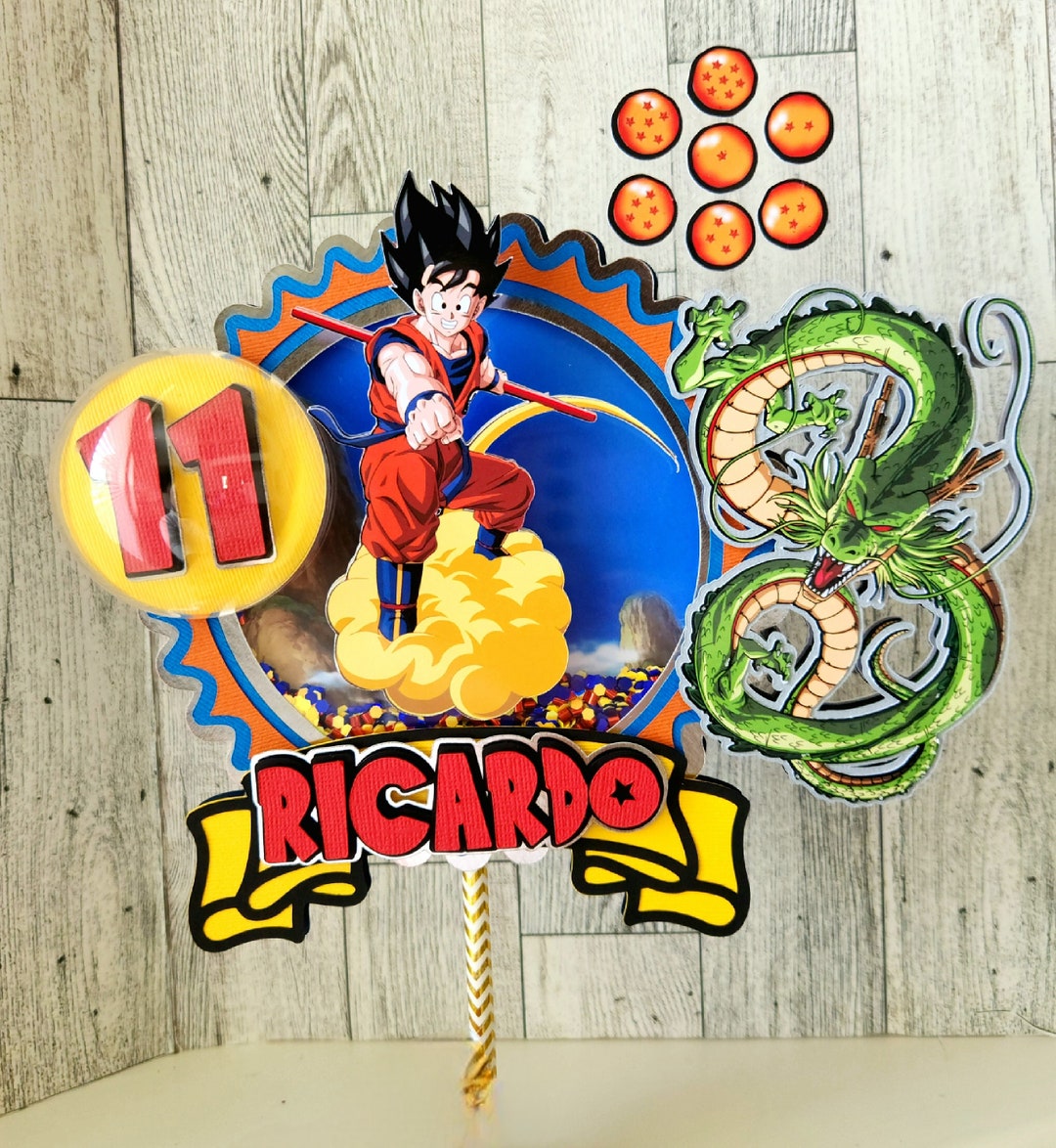 Anime Saiyan DBZ Inspired Cake Topper Personalized With Name and Age - Etsy