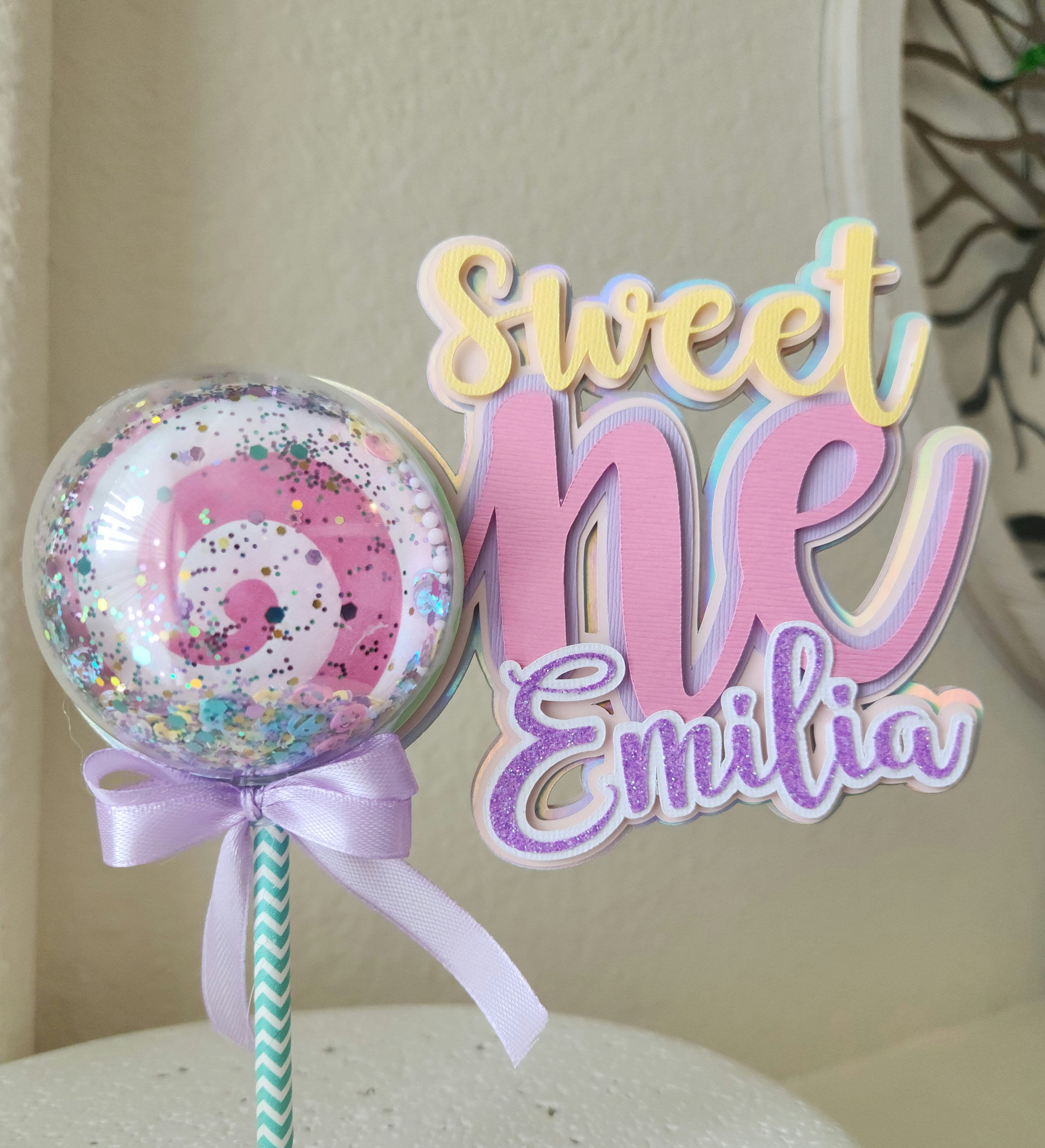 Sweet One Personalized Cake Topper Candyland Theme - Etsy
