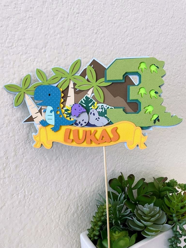 3-REX Personalized Cake Topper for Girl or Boy - Etsy