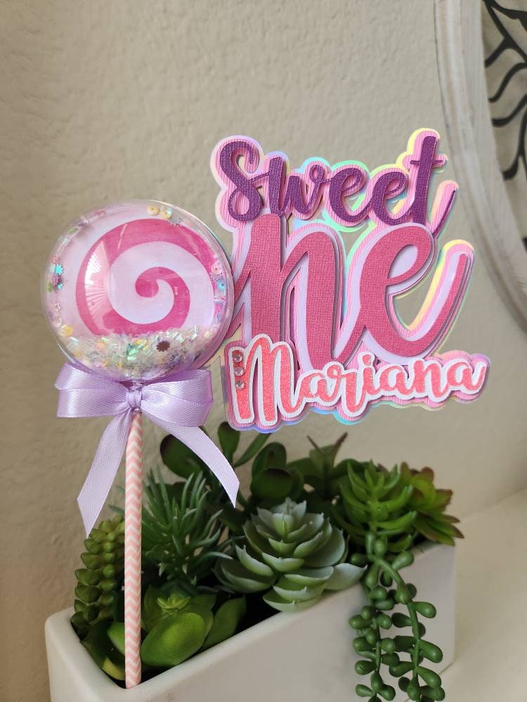 Sweet One Personalized Cake Topper Candyland Theme - Etsy