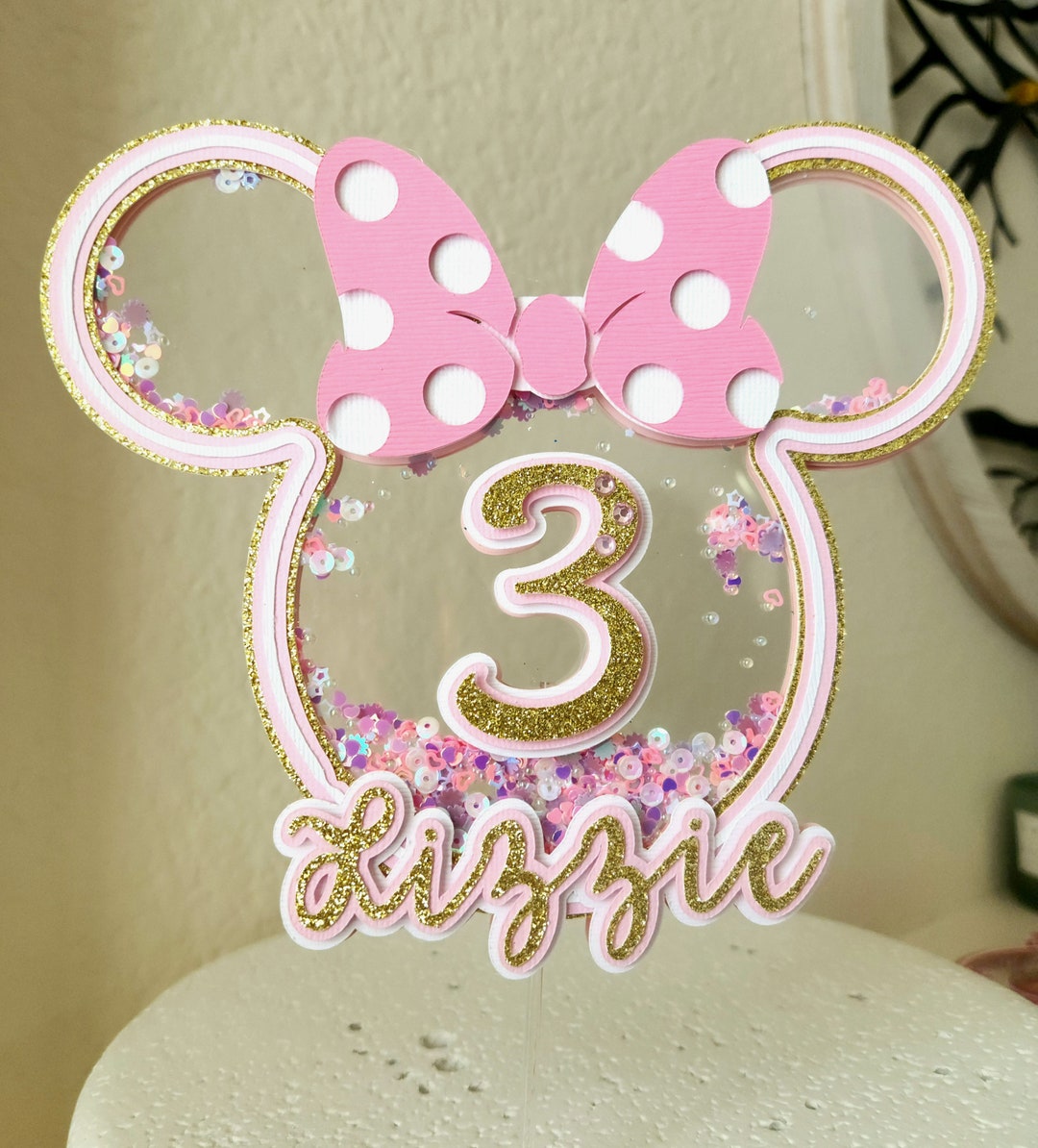 Minnie Mouse Inspired Personalizable Cake Topper and 3D Number - Etsy