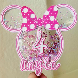 Minnie Mouse Inspired Personalizable Cake Topper and 3D Number - Etsy