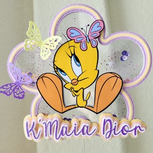 Personalized Tweety Inspired Cake Topper With Shaker - Etsy