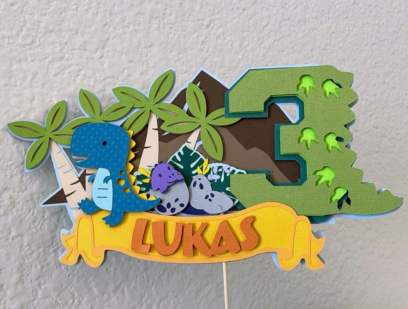 3-REX Personalized Cake Topper for Girl or Boy - Etsy