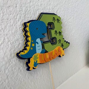 3-REX Personalized Cake Topper for Girl or Boy - Etsy