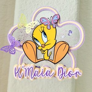 Personalized Tweety Inspired Cake Topper With Shaker - Etsy