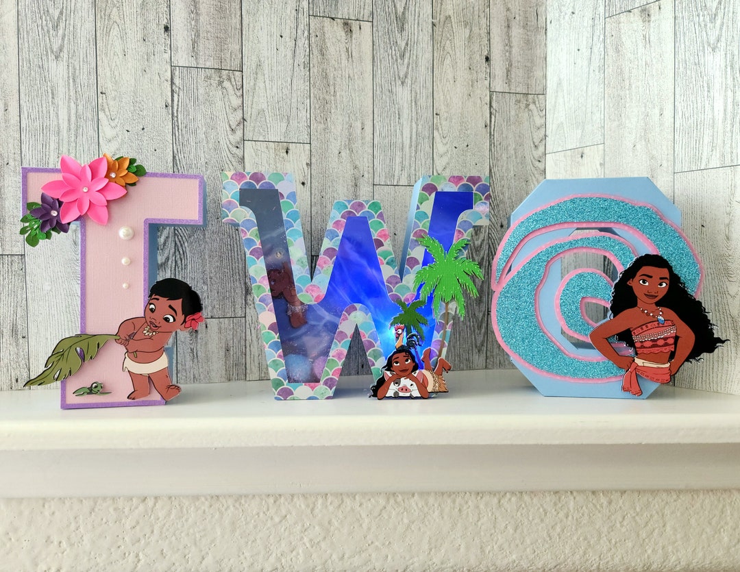 Personalized 3D Moana Inspired Letters Moana Party - Etsy