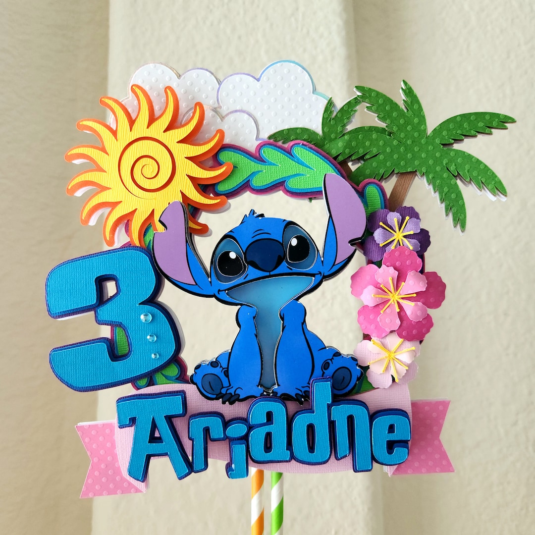 Personalized Stitch Inspired Cake Topper - Etsy