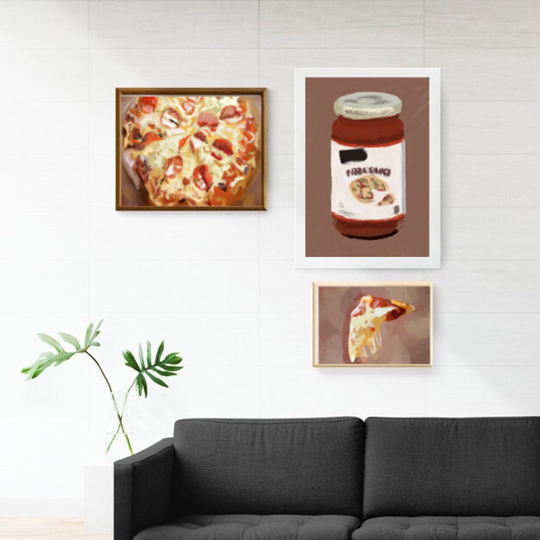 Pizza Set of 3, Pizza Display, Pizza Prints, 3 Pizza Prints, Pizza ...