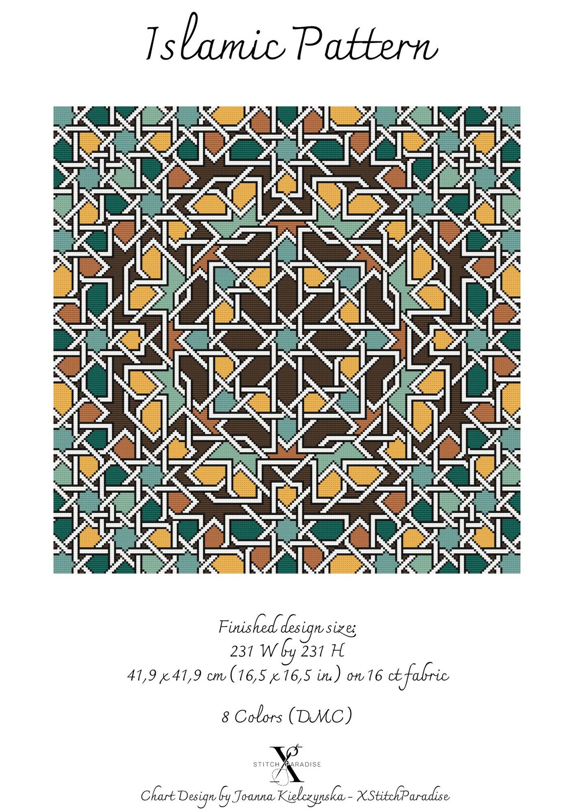 Islamic Pattern | Counted Cross Stitch Pattern | Samplers & Patterns ...