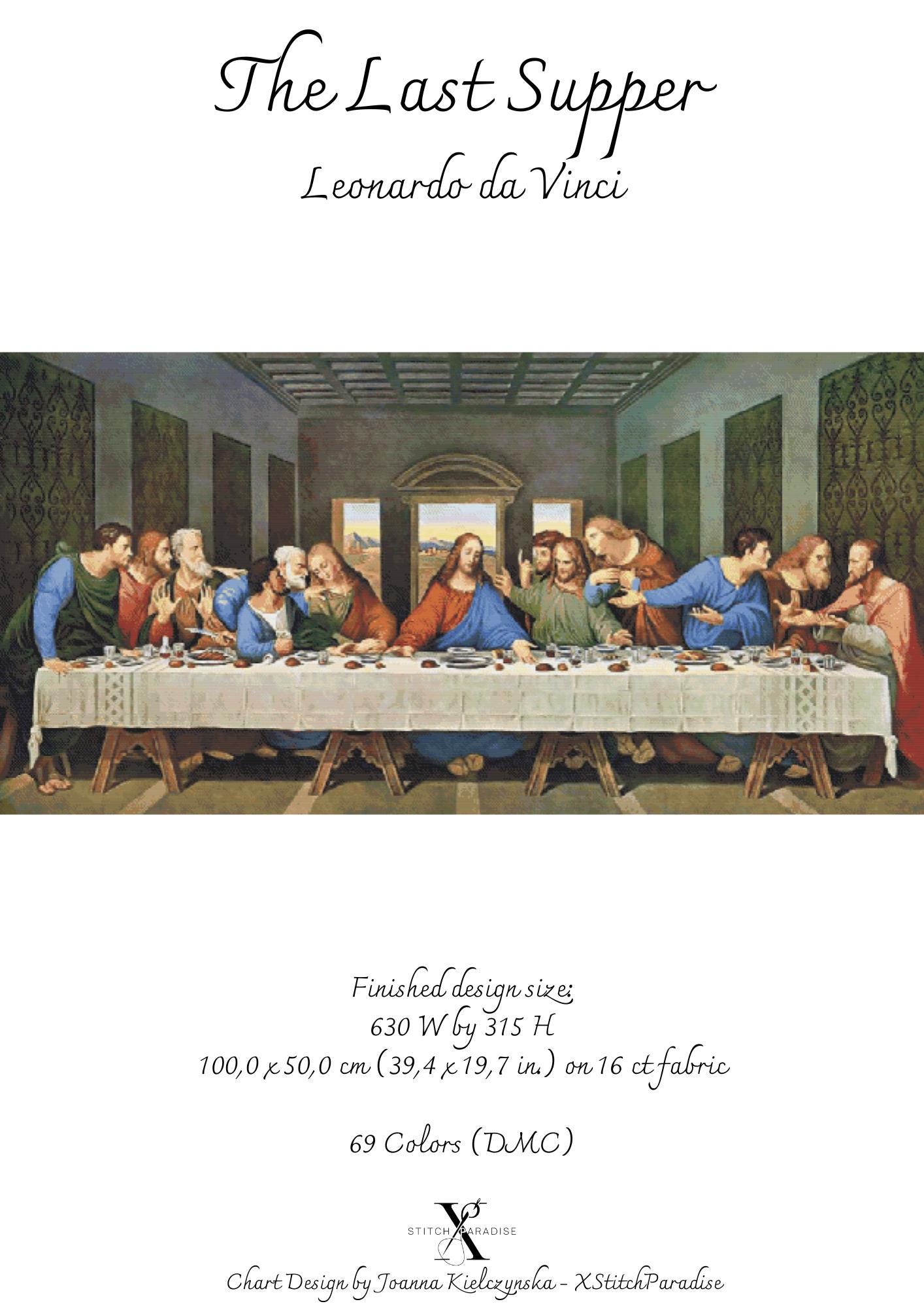 The Last Supper Cross Stitch Pattern | Leonardo Da Vinci Famous ...