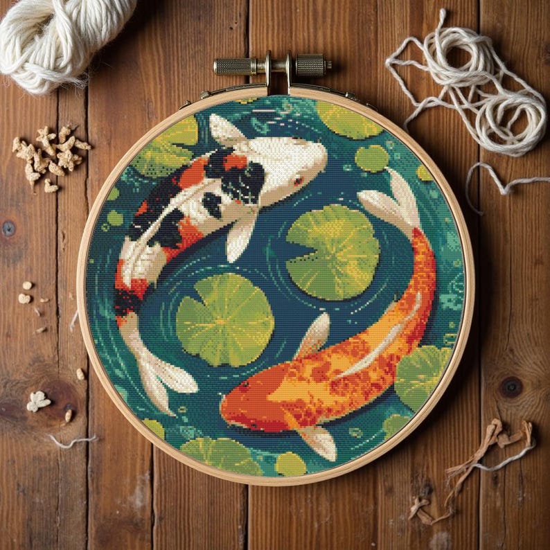 Koi Fish | Counted Cross Stitch Pattern | Animals | Instant Download ...