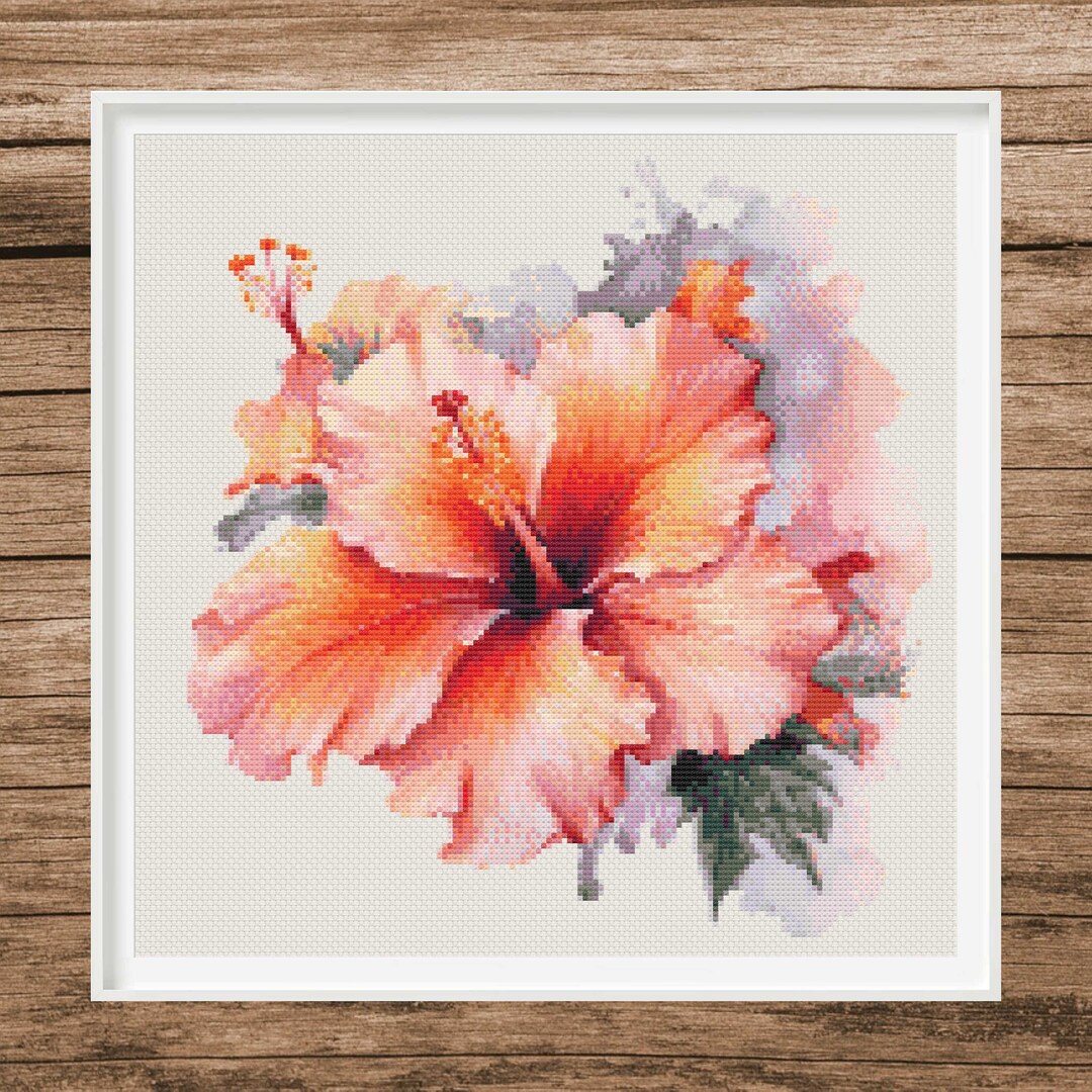 Hibiscus | Counted Cross Stitch Pattern | Botanical | Instant Download ...