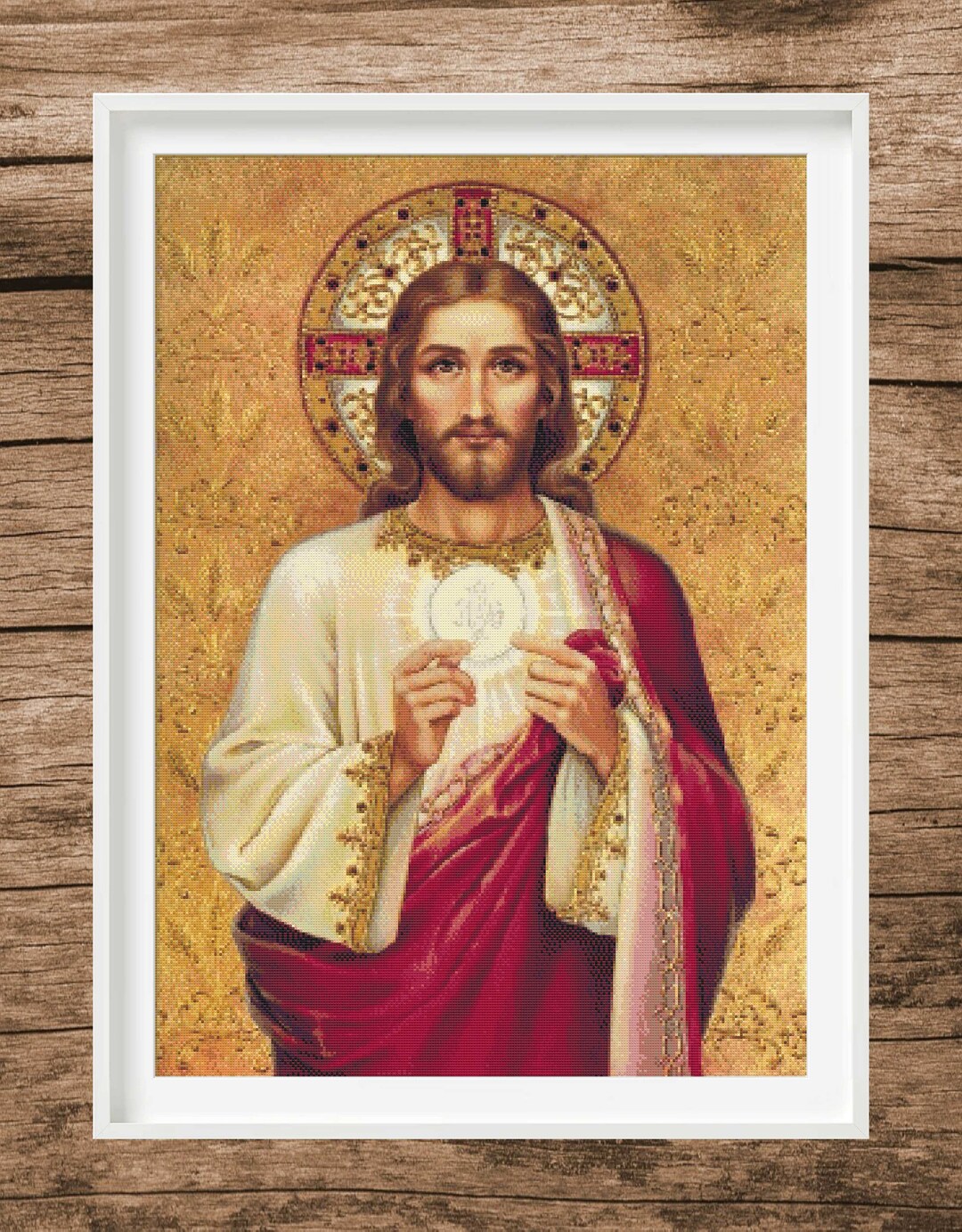 Jesus Christ With Communion | Counted Cross Stitch Pattern | Christian ...
