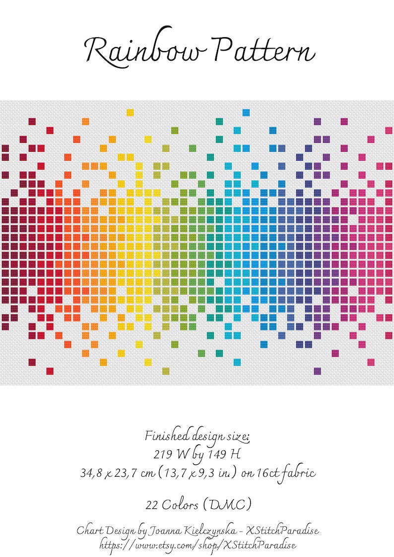 Rainbow Pattern | Counted Cross Stitch Pattern | Samplers & Patterns ...