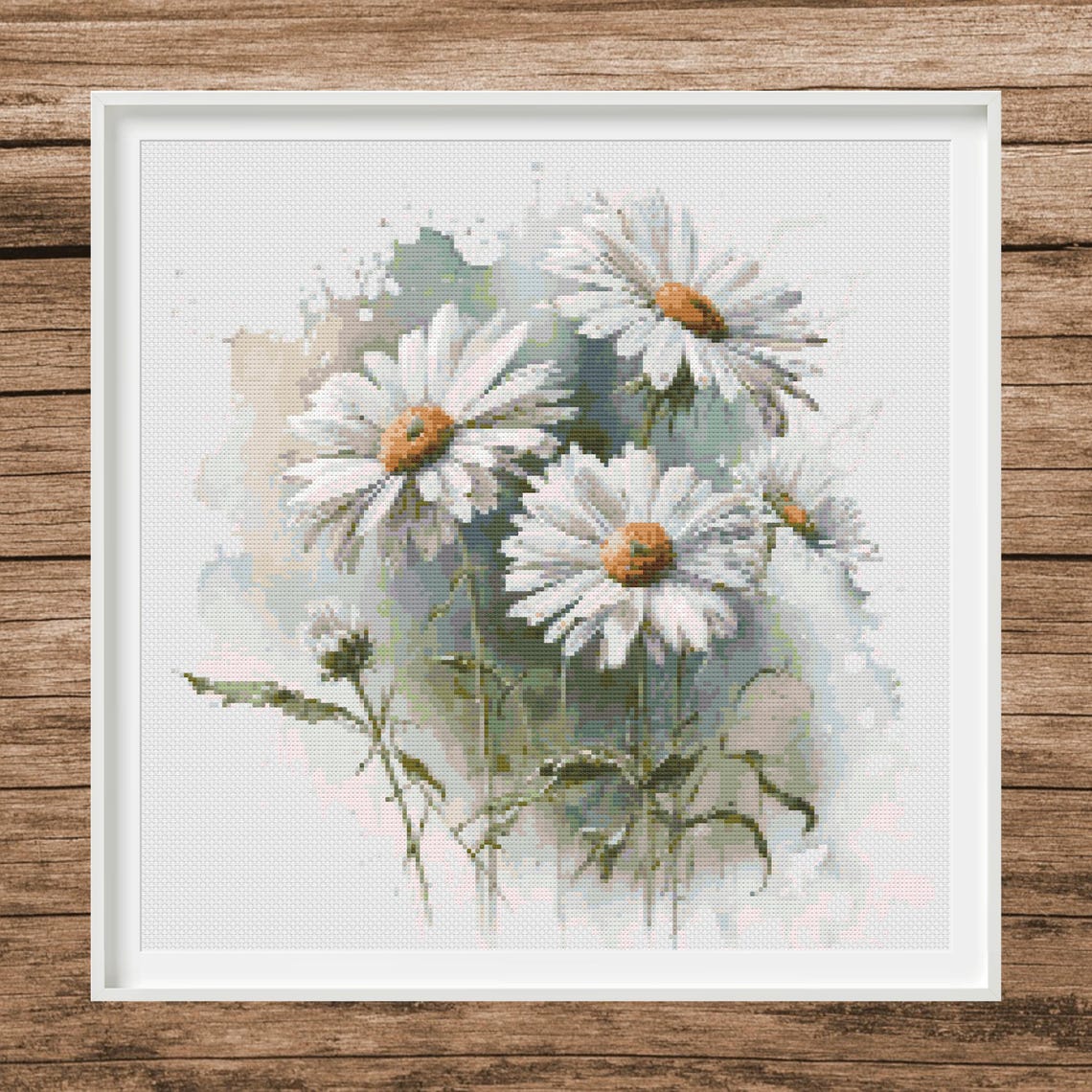 White Daisy Flowers | Counted Cross Stitch Pattern | Botanical ...