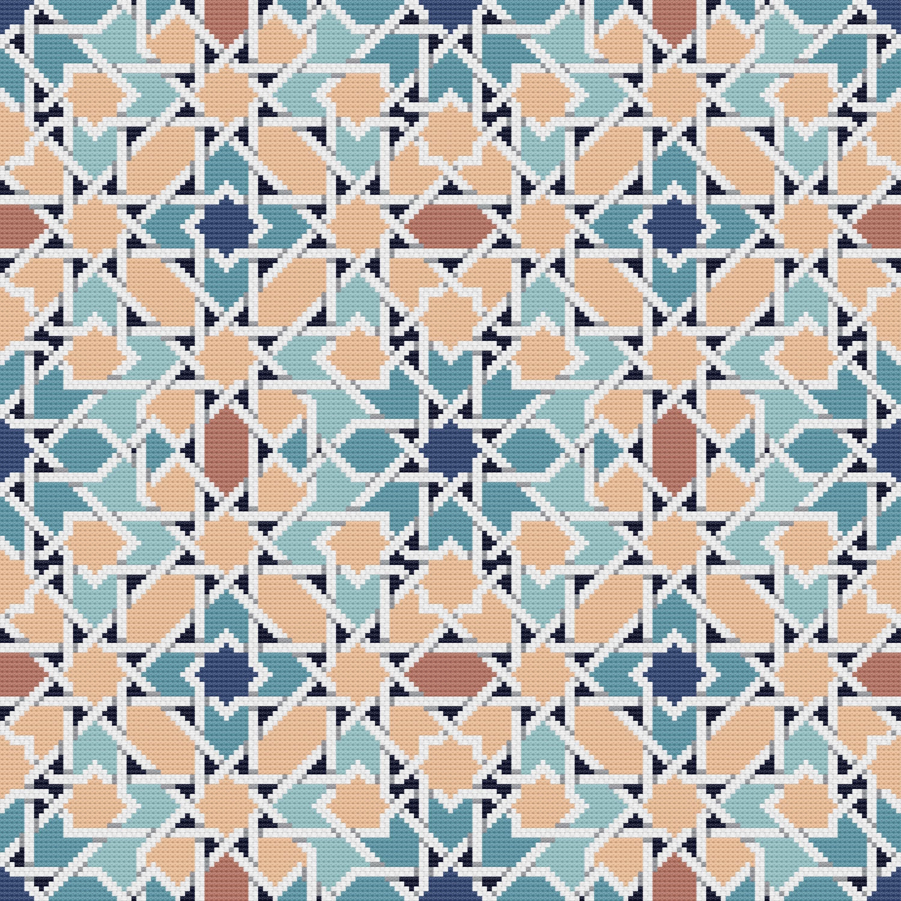 Islamic Cross Stitch Pattern | Geometric Sampler (PDF Download) - Etsy