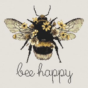 Bee Happy | Counted Cross Stitch Pattern | Animals | Instant Download ...