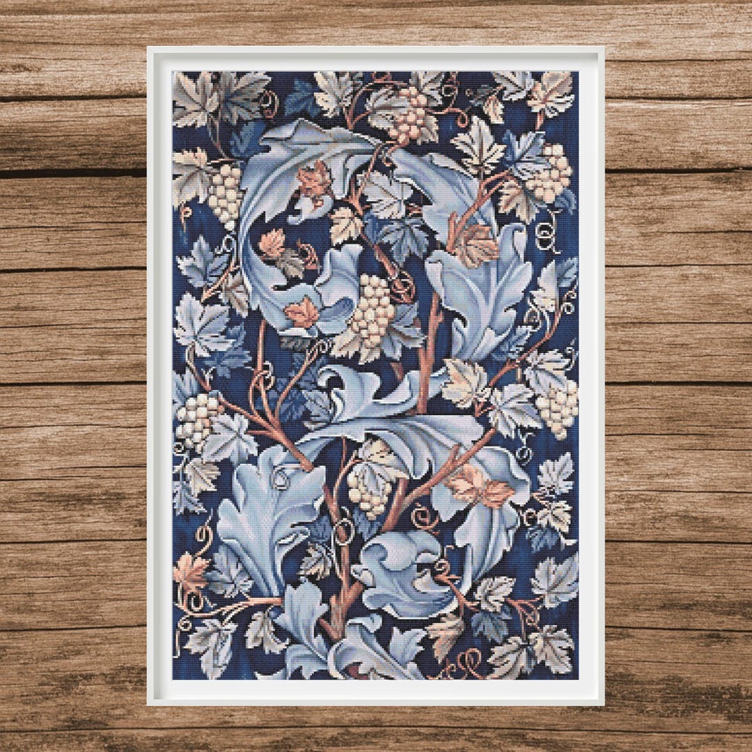 Acanthus Leaves and Grapes | Morris & Co. | Counted Cross Stitch ...