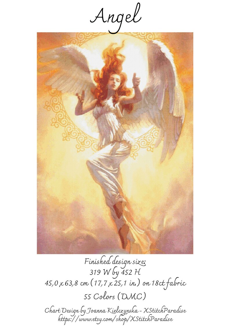 Angel Counted Cross Stitch Pattern Portraits & Figures - Etsy