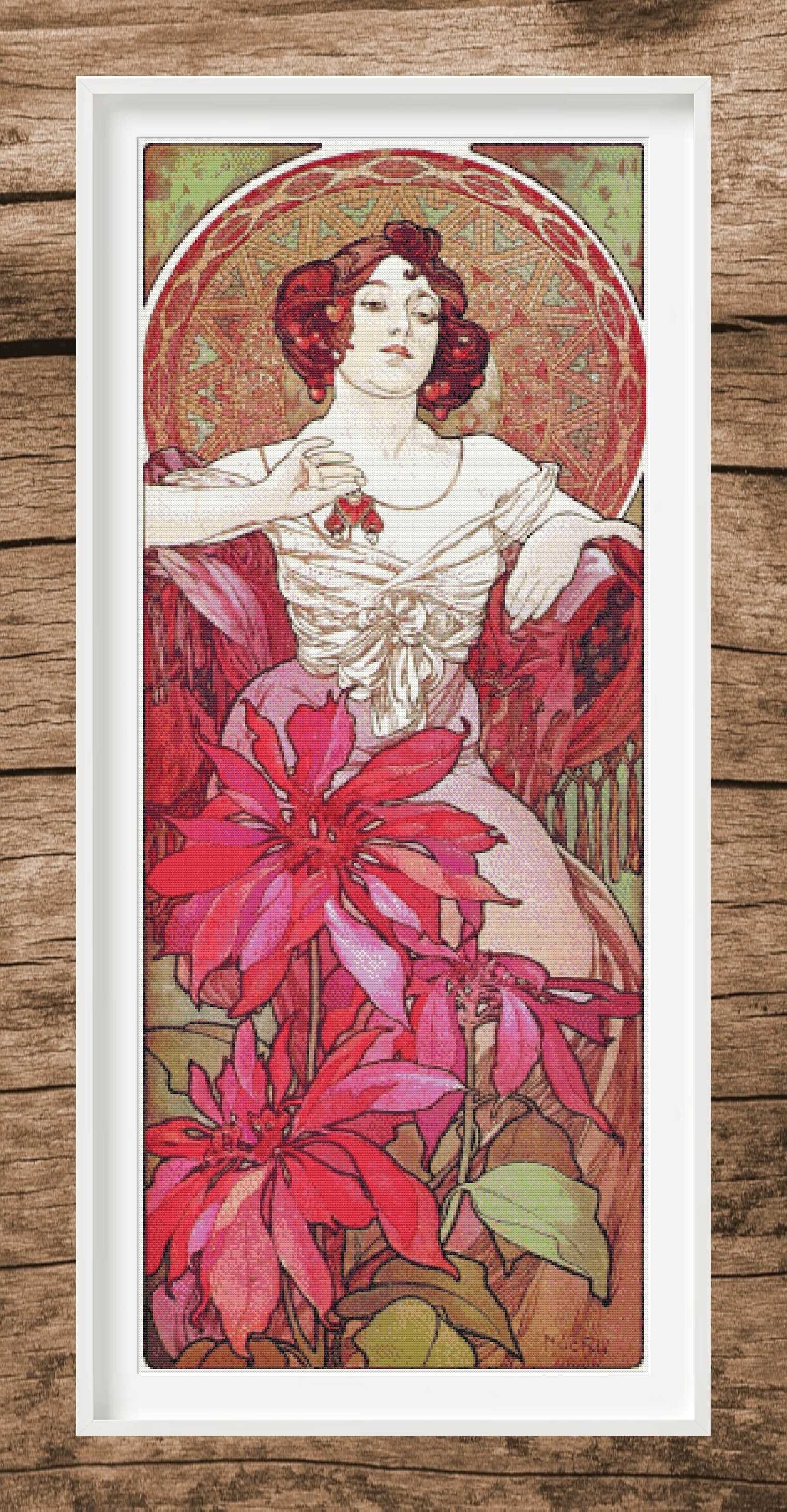 The Precious Stones: Ruby | A. Mucha | Counted Cross Stitch Pattern ...