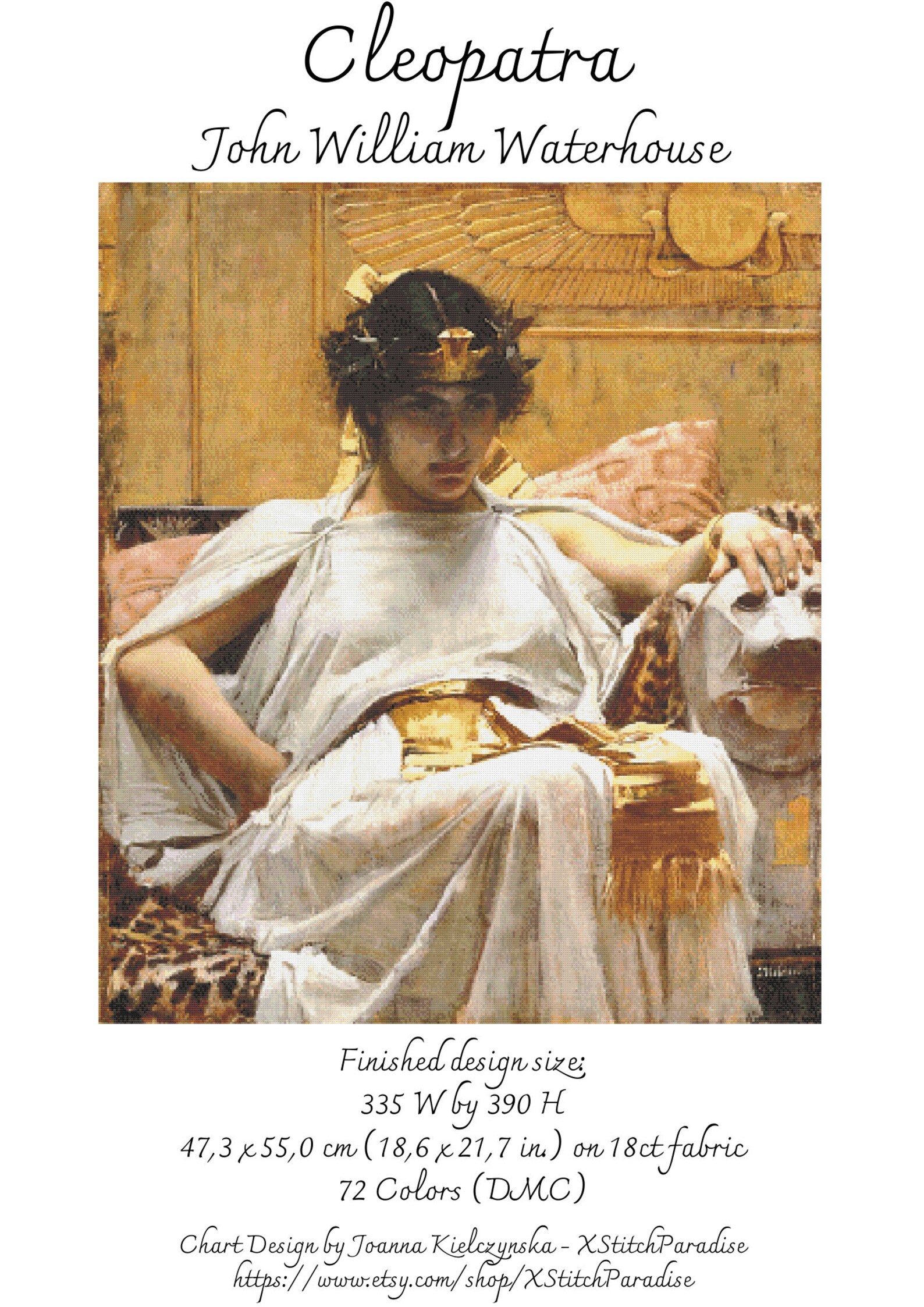 Cleopatra | J.W. Waterhouse | Counted Cross Stitch Pattern | Famous ...