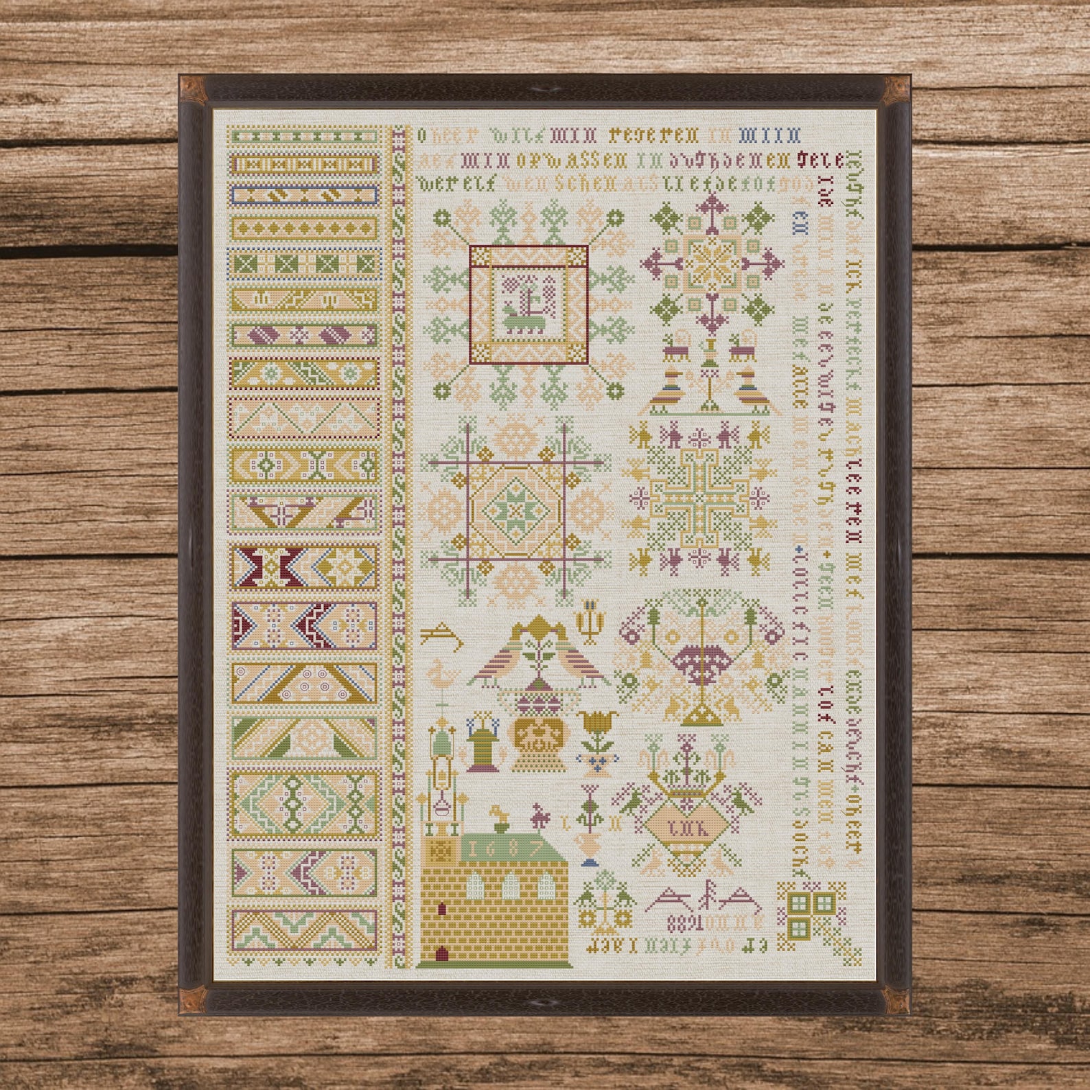 Dutch Sampler 1687 | Counted Cross Stitch Pattern | Antique Sampler ...