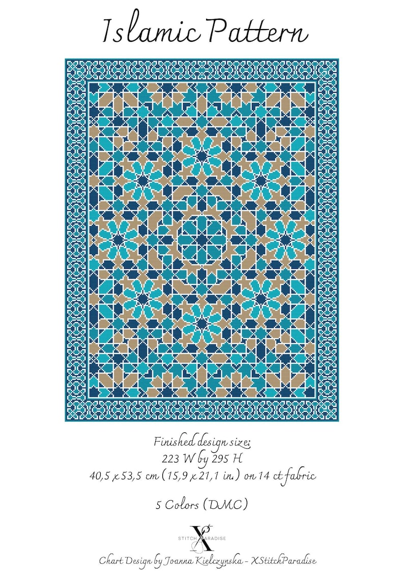 Islamic Cross Stitch Pattern | Geometric Sampler (PDF Pattern) - Etsy