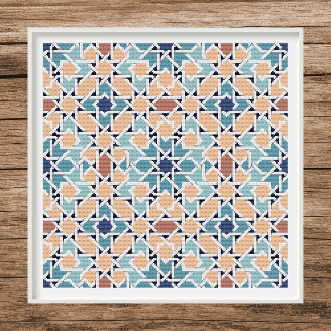 Islamic Cross Stitch Pattern | Geometric Sampler (PDF Download) - Etsy