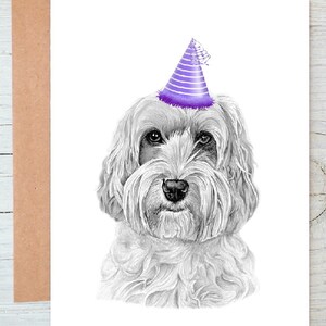 Cockerpoo Cockapoo Cavapoo Dog Art Birthday Greetings/note Card (can Be ...