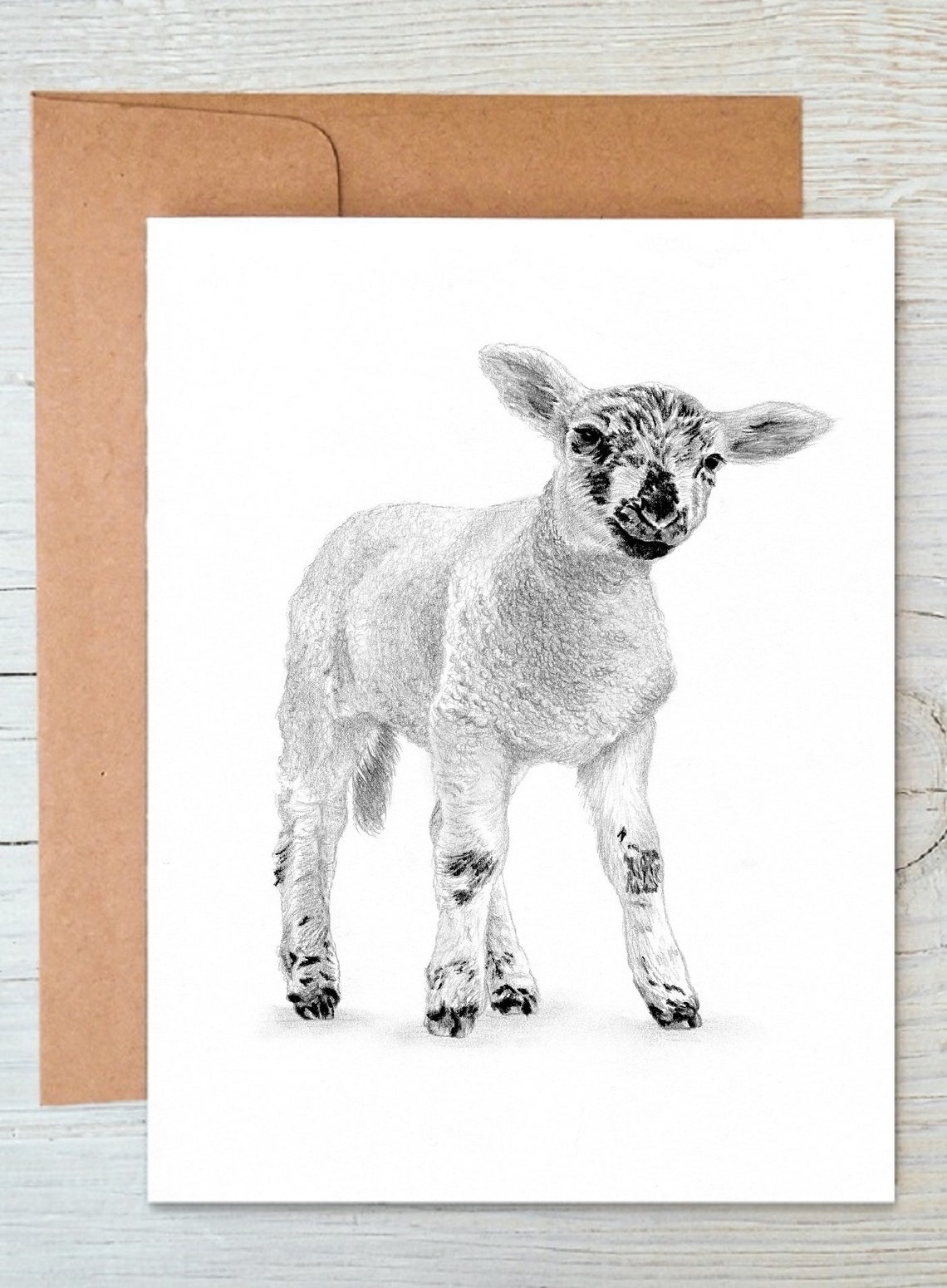 Lamb Art Drawing Prints A4/A3 Size, Greetings/note Card card Can Be ...