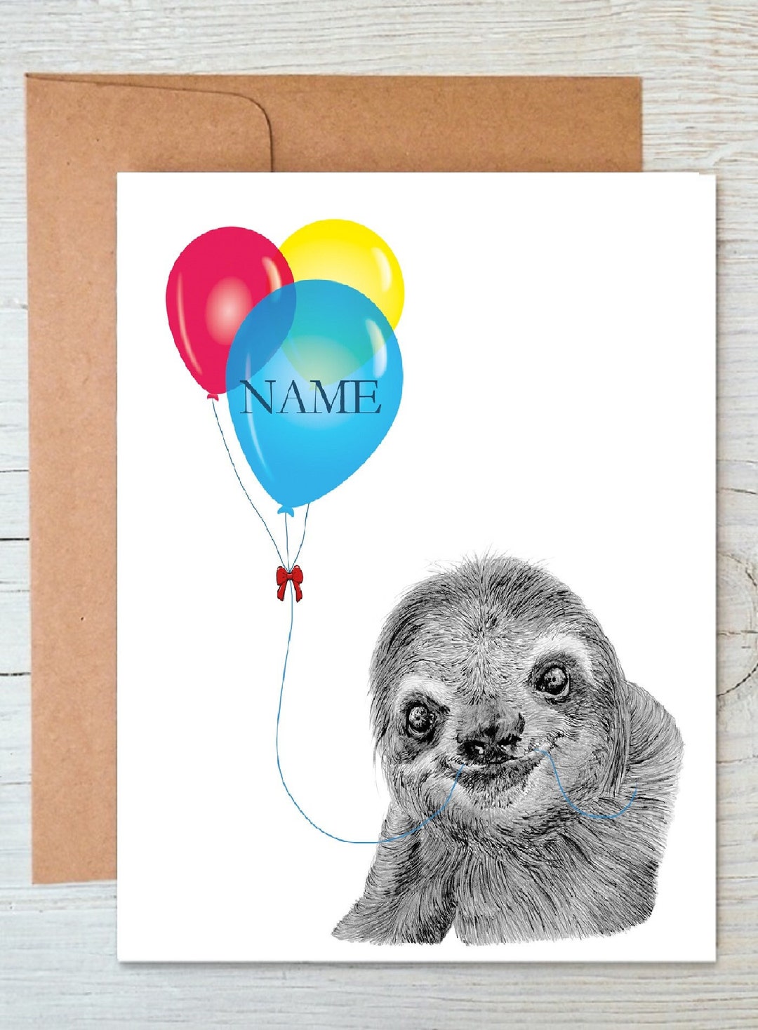 Sloth Art Birthday | Congratulations | Well Done Greetings/note Card ...