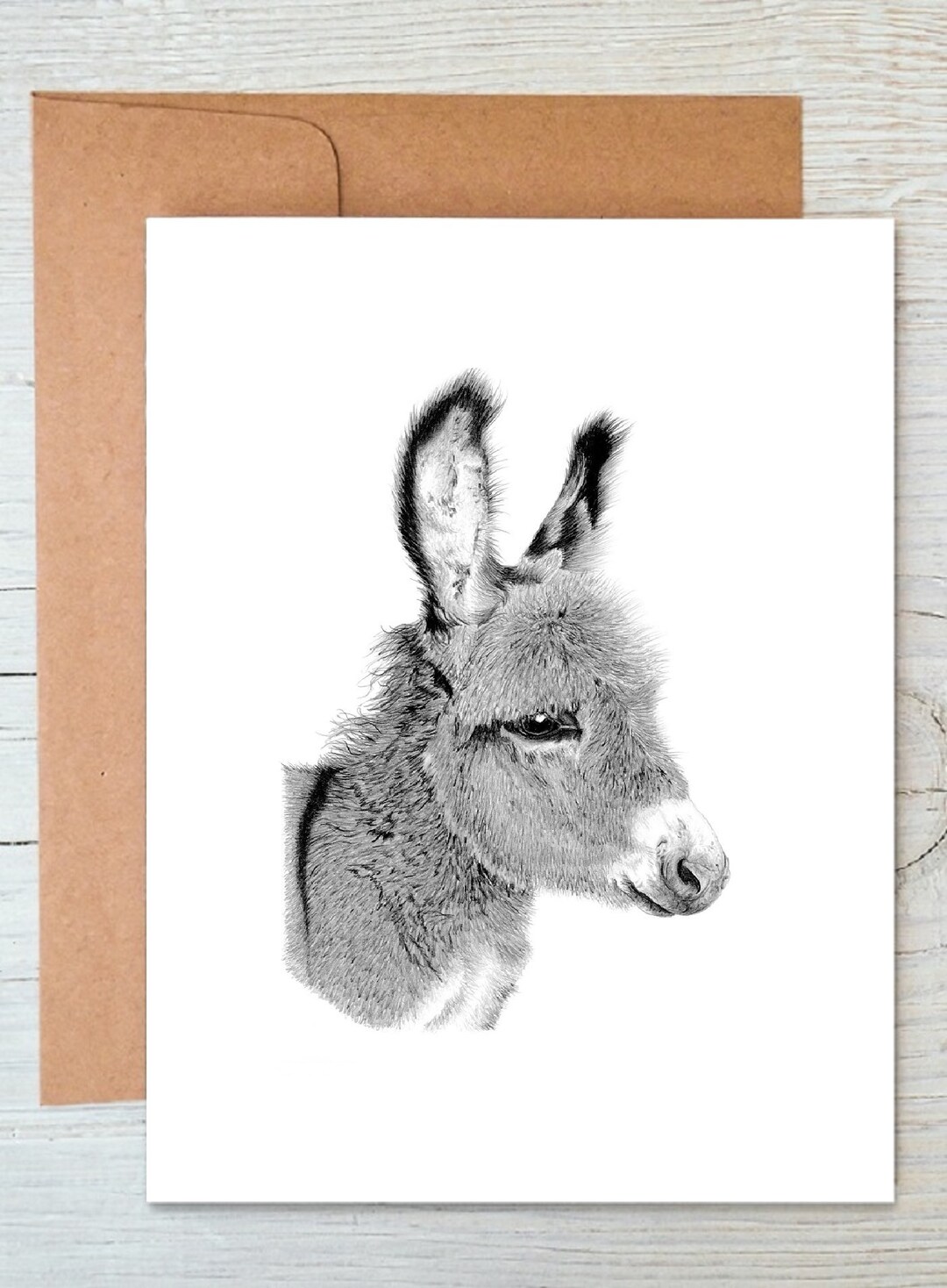 Donkey Foal (no.2) Art Greetings/note Card/print (can Be Personalised ...