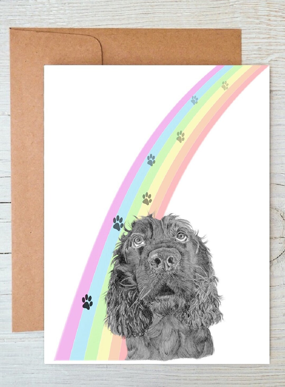 Cocker Spaniel Black (no 4) Dog Pet Sympathy/condolence/loss/note Card ...
