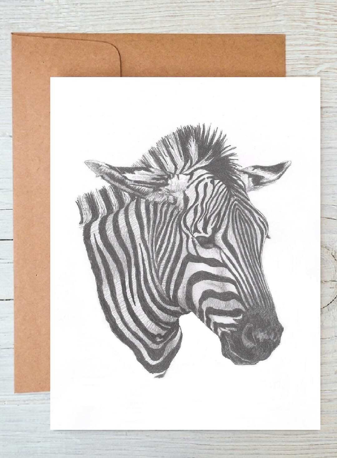 Zebra Adult No.1 Art Greetings/note Card can Be Personalised - Etsy UK