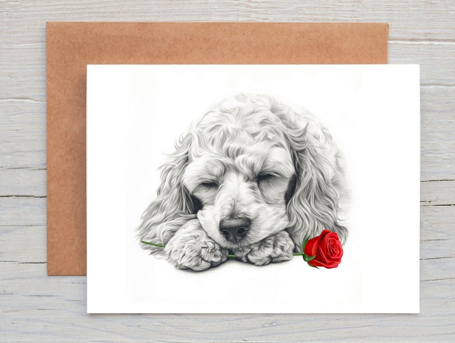 Cockerpoo Cockapoo no. 6 Cavapoo Love Card Valentines Card Anniversary ...