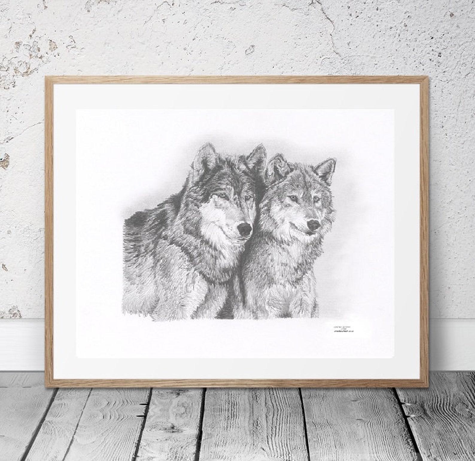 Wolves Art Drawing Prints A4/A3 Size, Greetings/note Card card Can Be ...